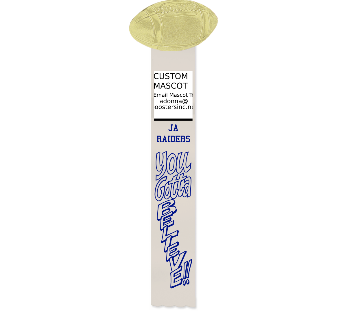 Custom Metallic 2" x 10" Game Ribbon - Boosters Incorporated