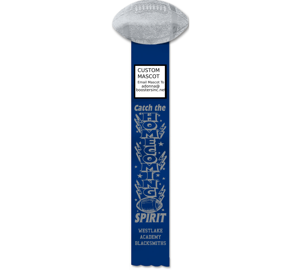 Custom Metallic 2" x 10" Game Ribbon - Boosters Incorporated