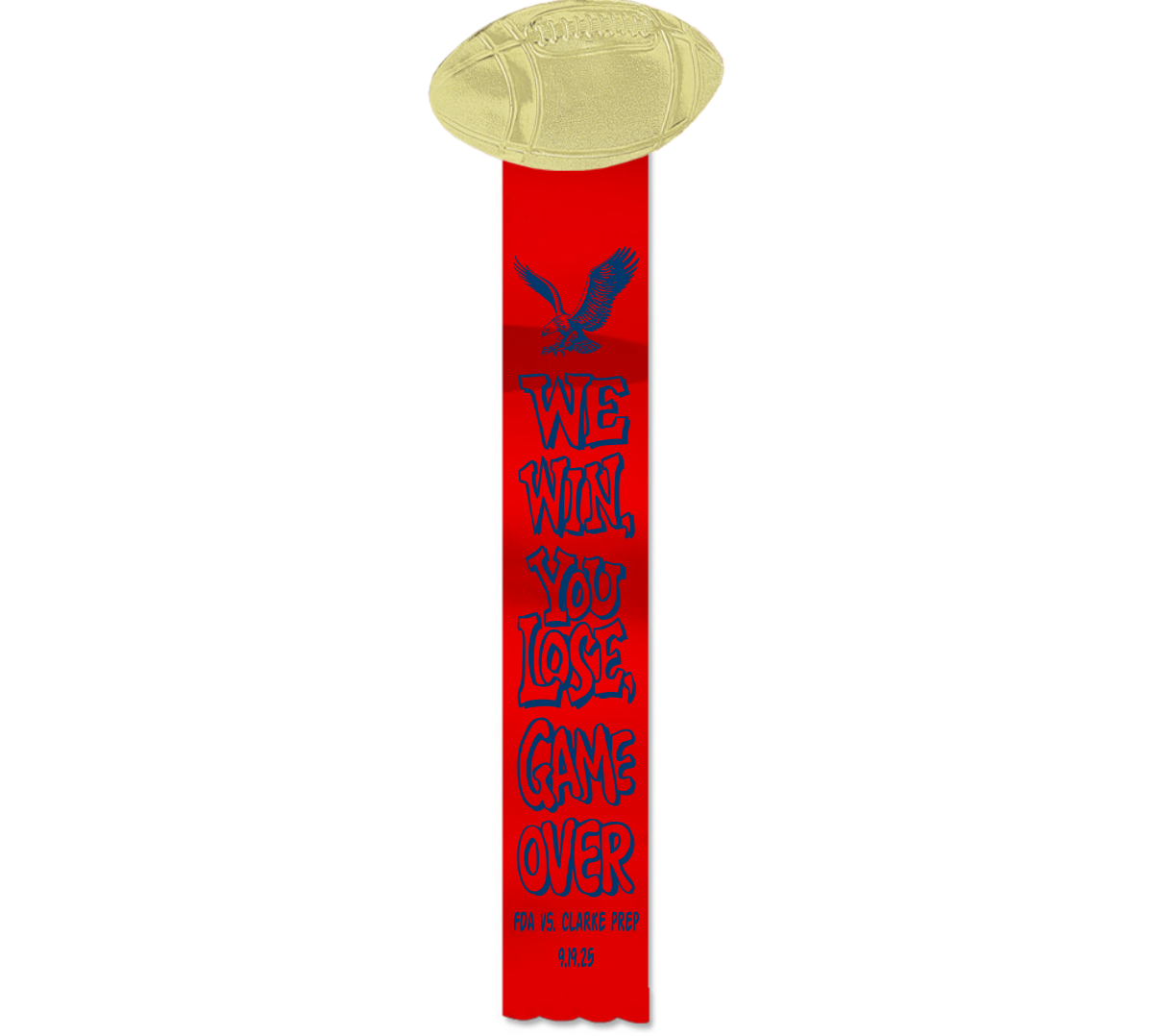 Custom Metallic 2" x 10" Game Ribbon - Boosters Incorporated